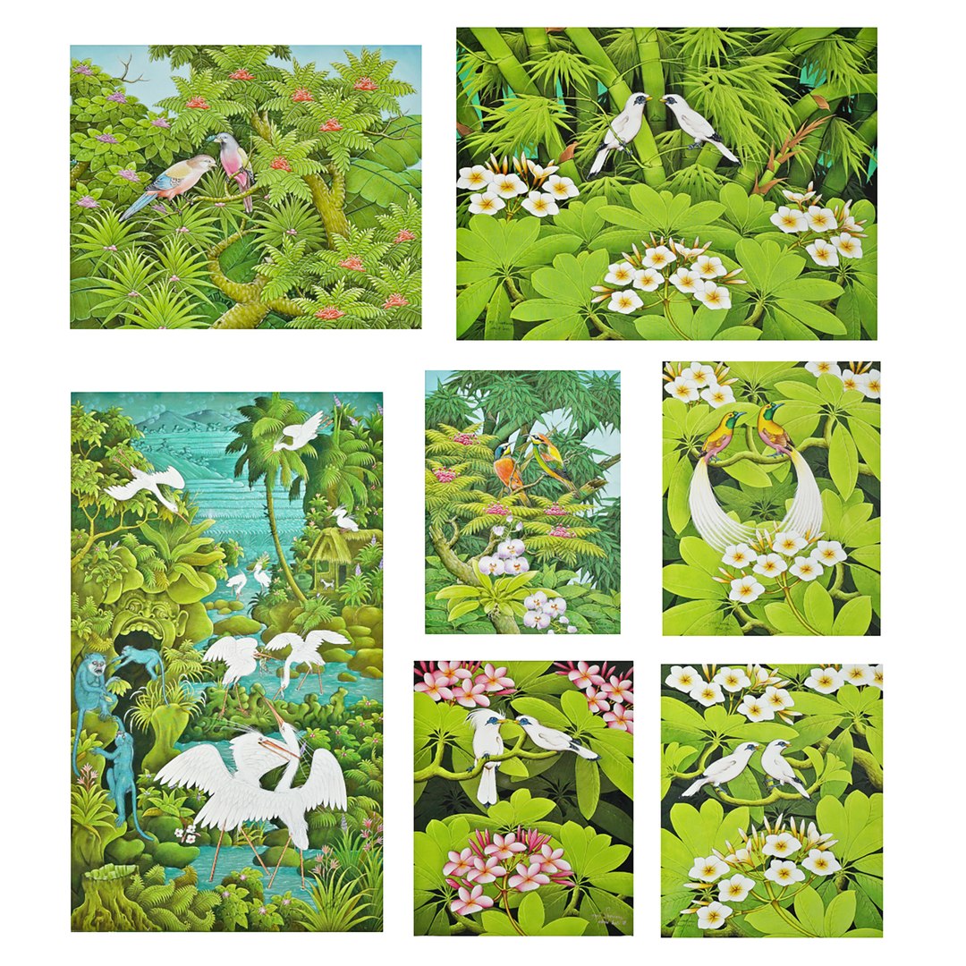 Balinese Garden Bird Paintings 3D Model - TurboSquid 2119672