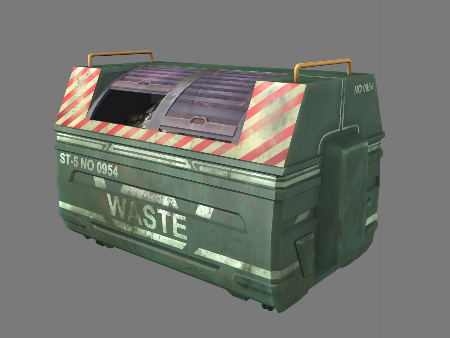 Pbr Dark Green Dumpster 3D Model - TurboSquid 1493576