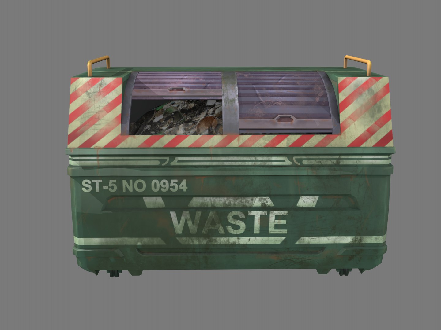 Pbr Dark Green Dumpster 3D Model - TurboSquid 1493576