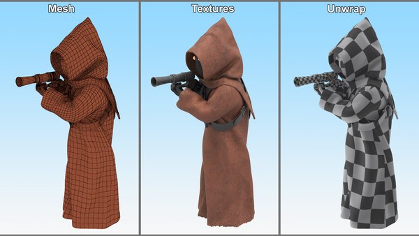 modelo 3d Personaje Jawa de Star Wars con Ion Blaster - TurboSquid 2406974