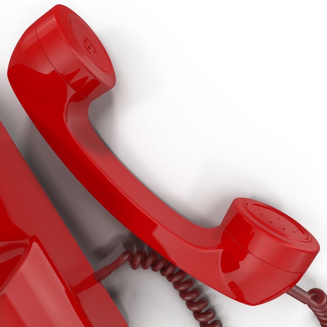 Red Rotary Phone Obj