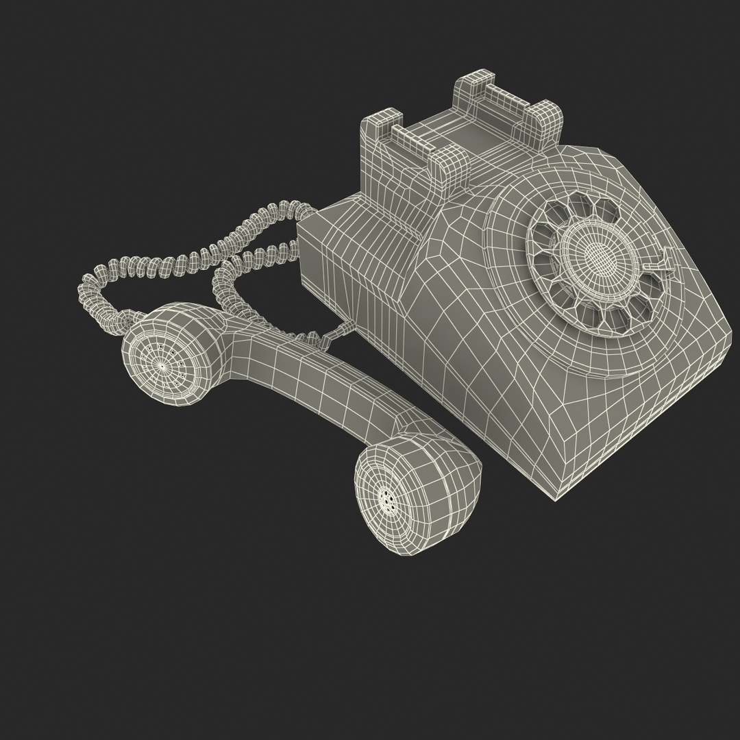 Red Rotary Phone Obj