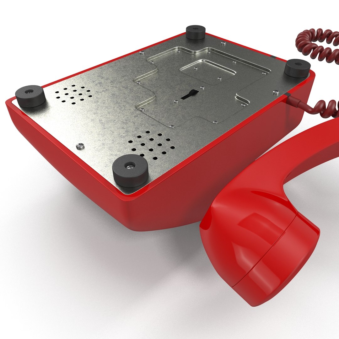 Red Rotary Phone Obj