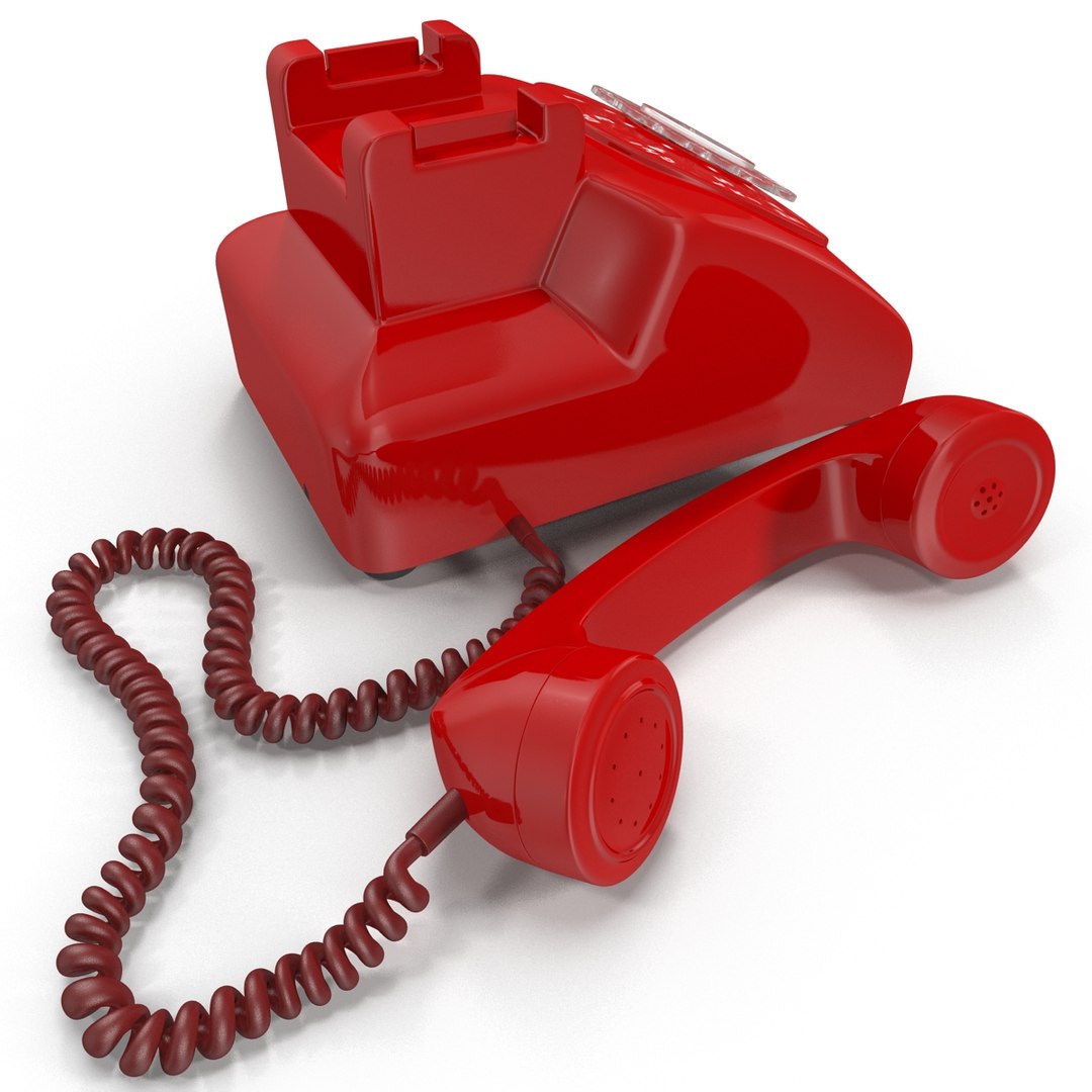 Red Rotary Phone Obj