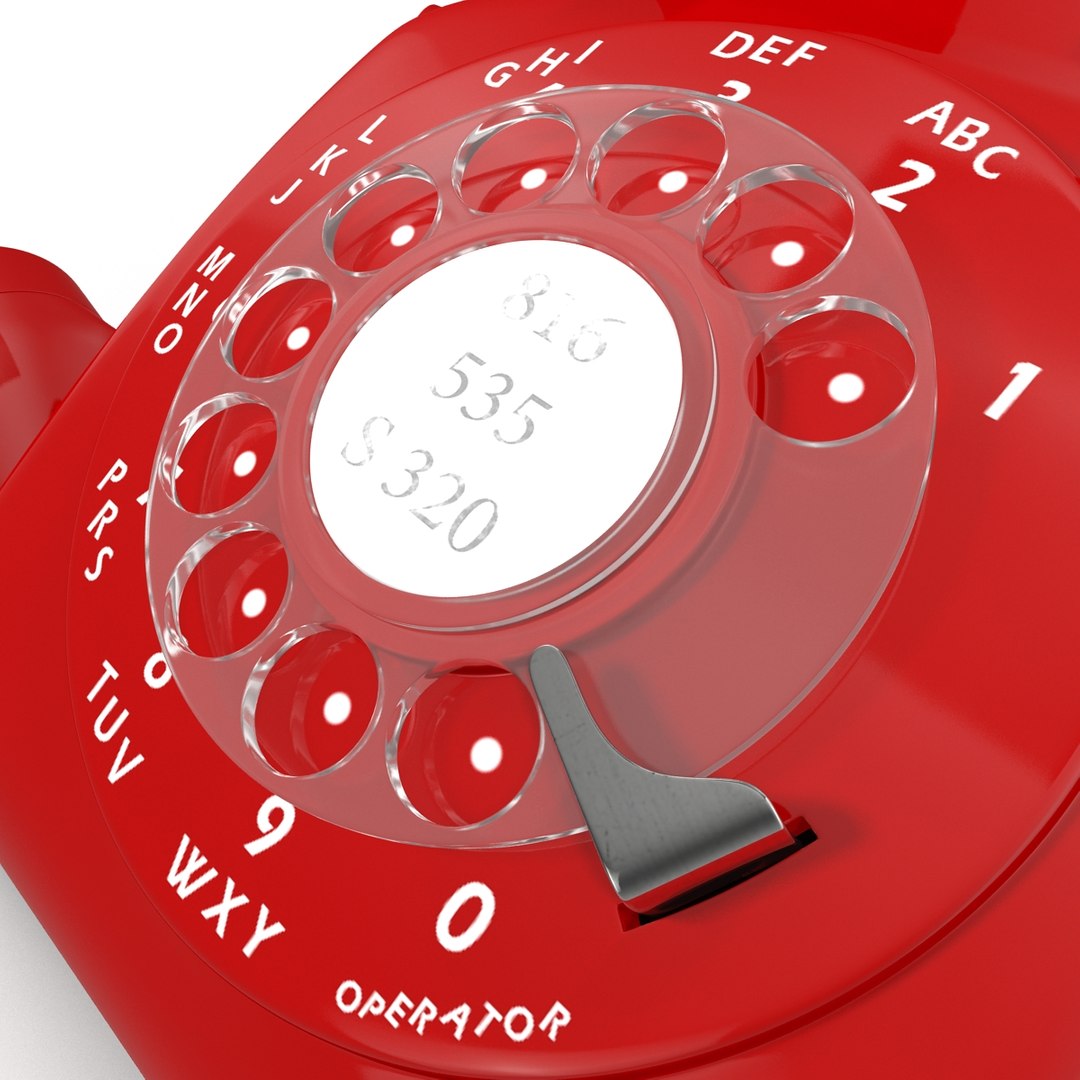 Red Rotary Phone Obj