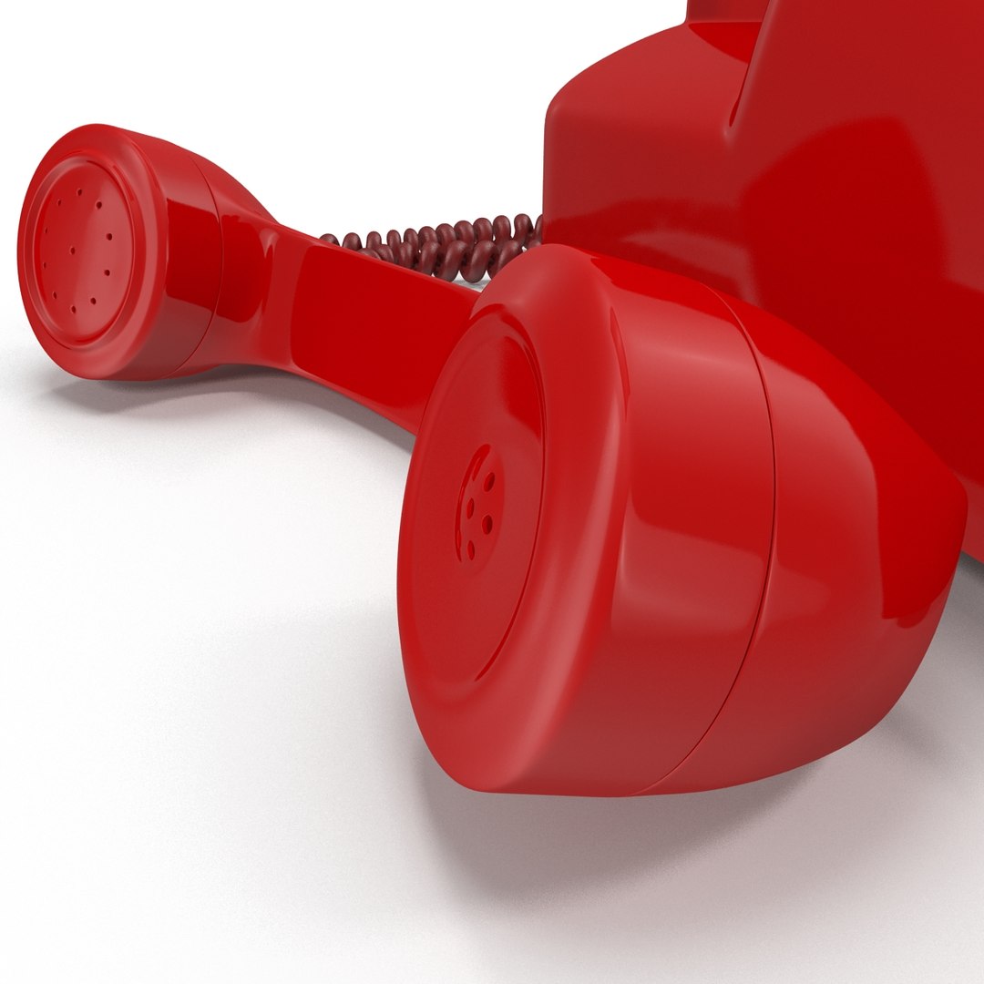 Red Rotary Phone Obj