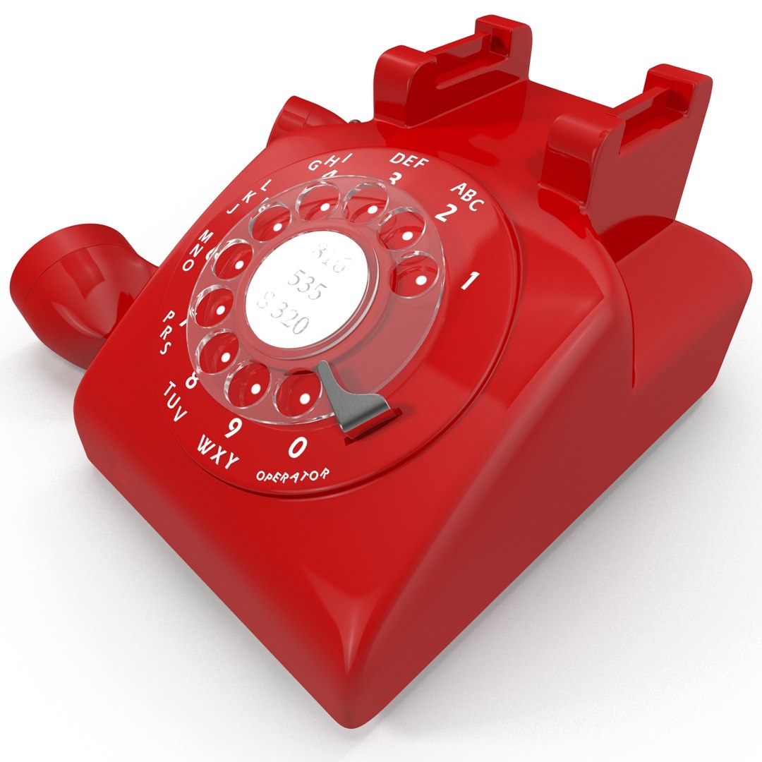 Red Rotary Phone Obj