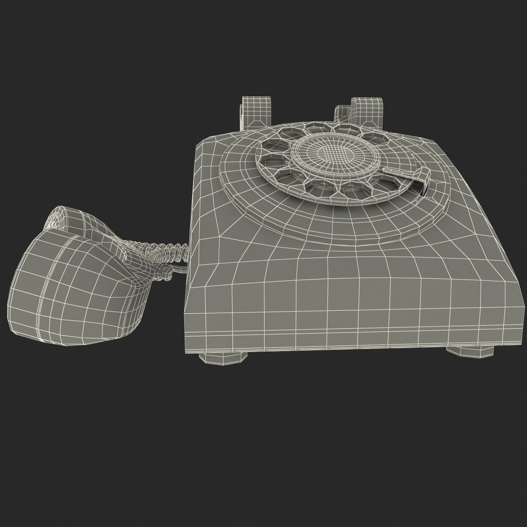 Red Rotary Phone Obj