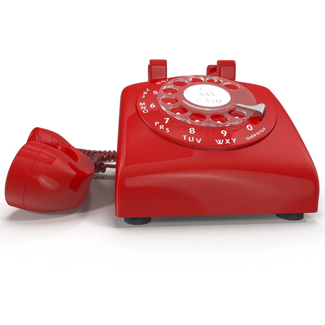 Red Rotary Phone Obj
