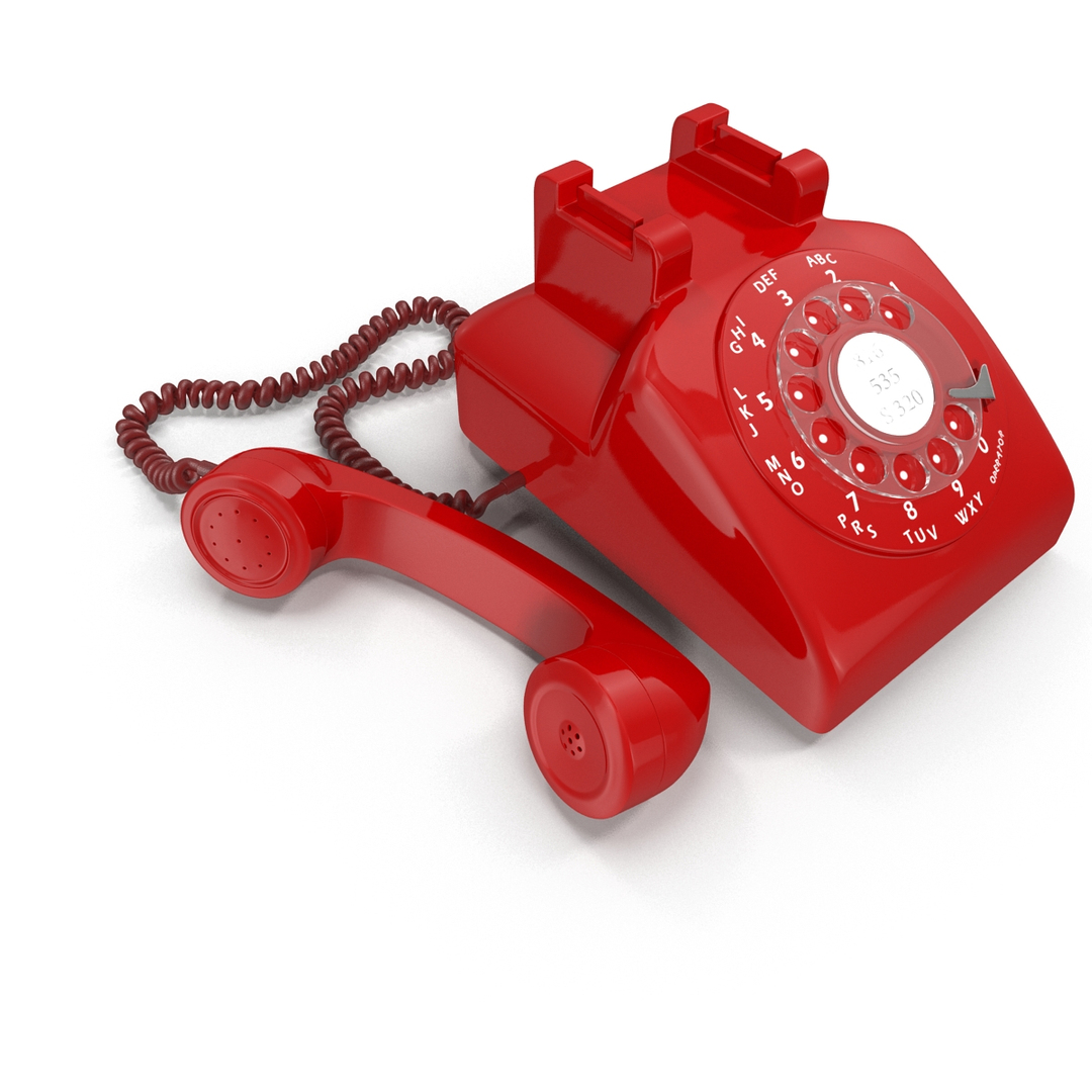 Red Rotary Phone Obj