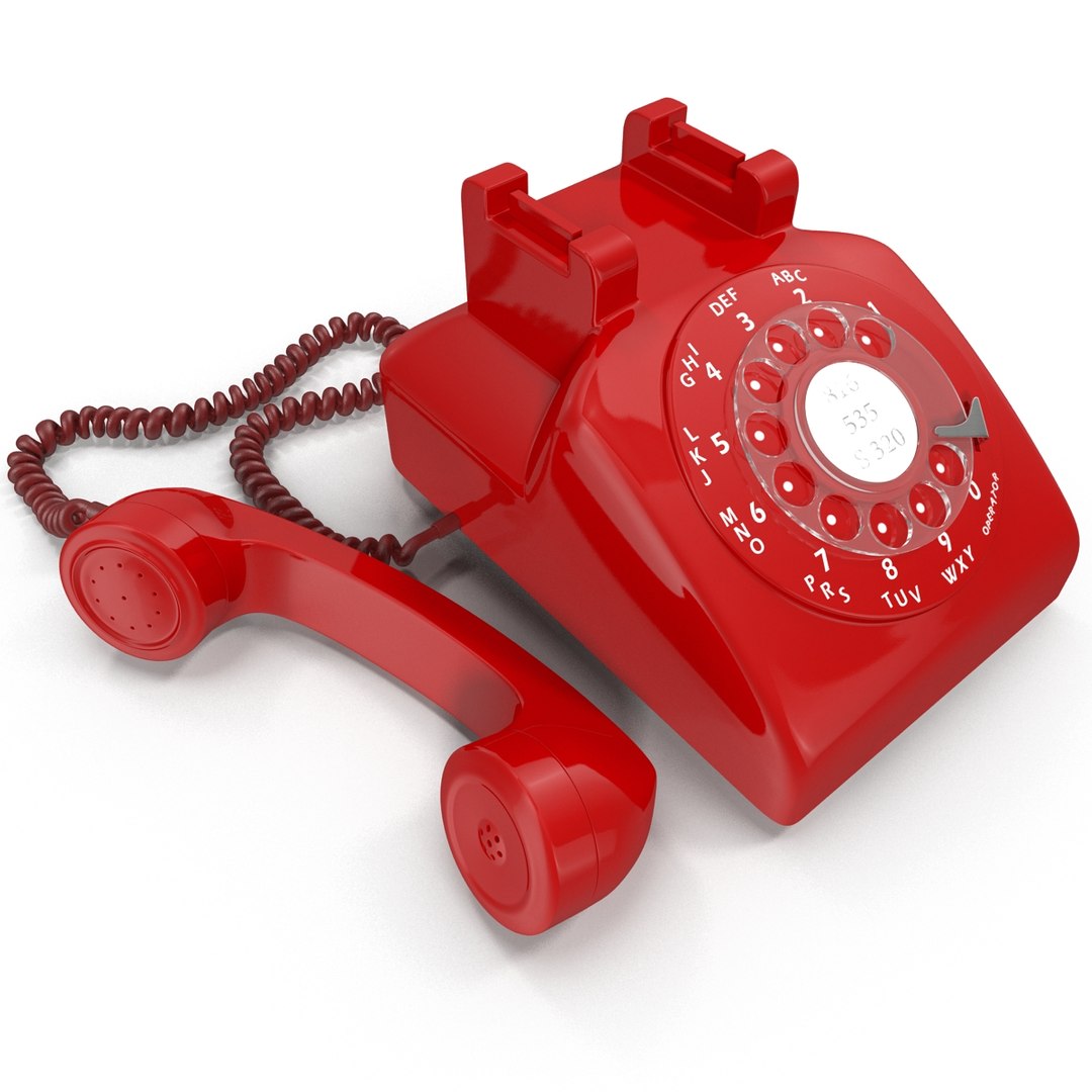 Red Rotary Phone Obj
