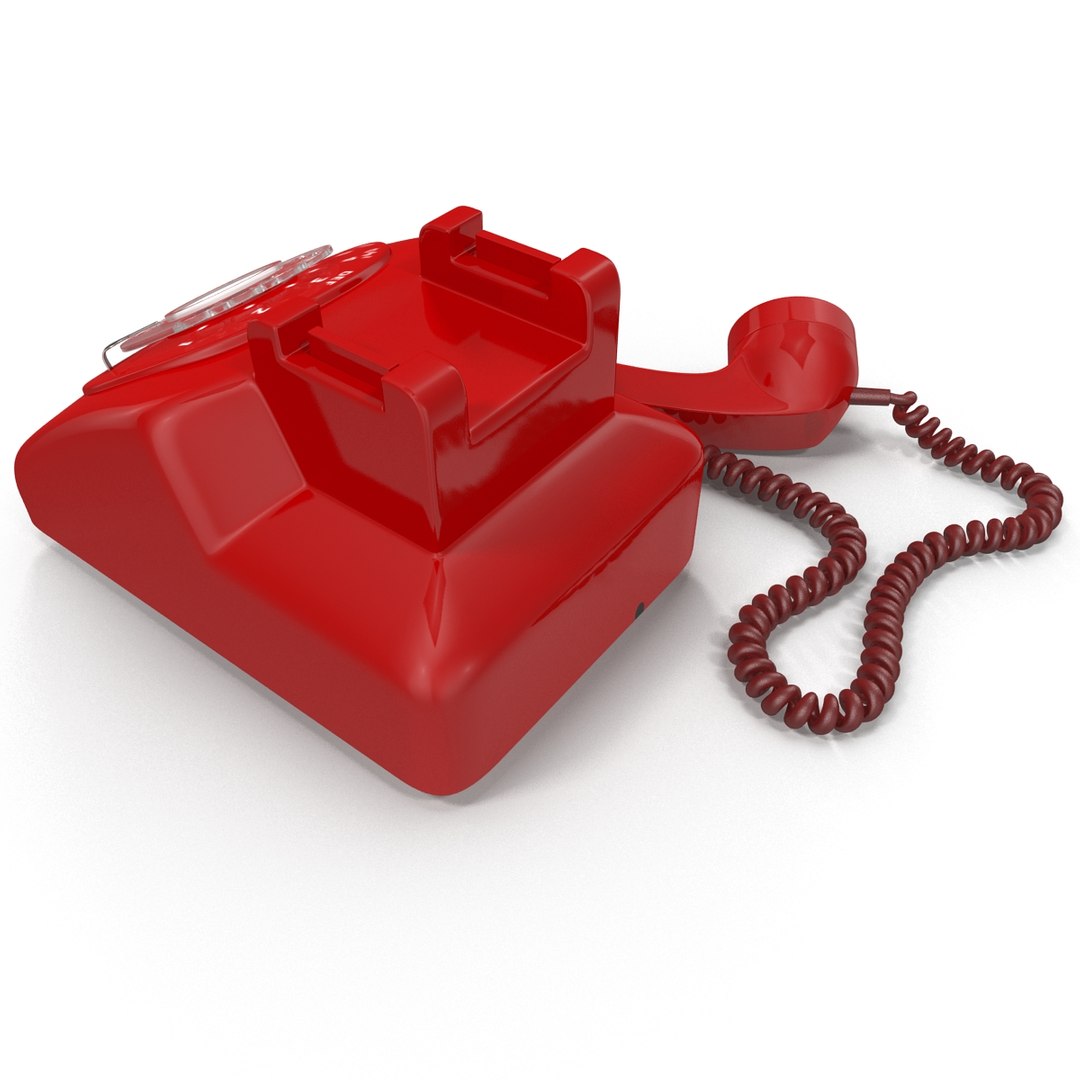 Red Rotary Phone Obj