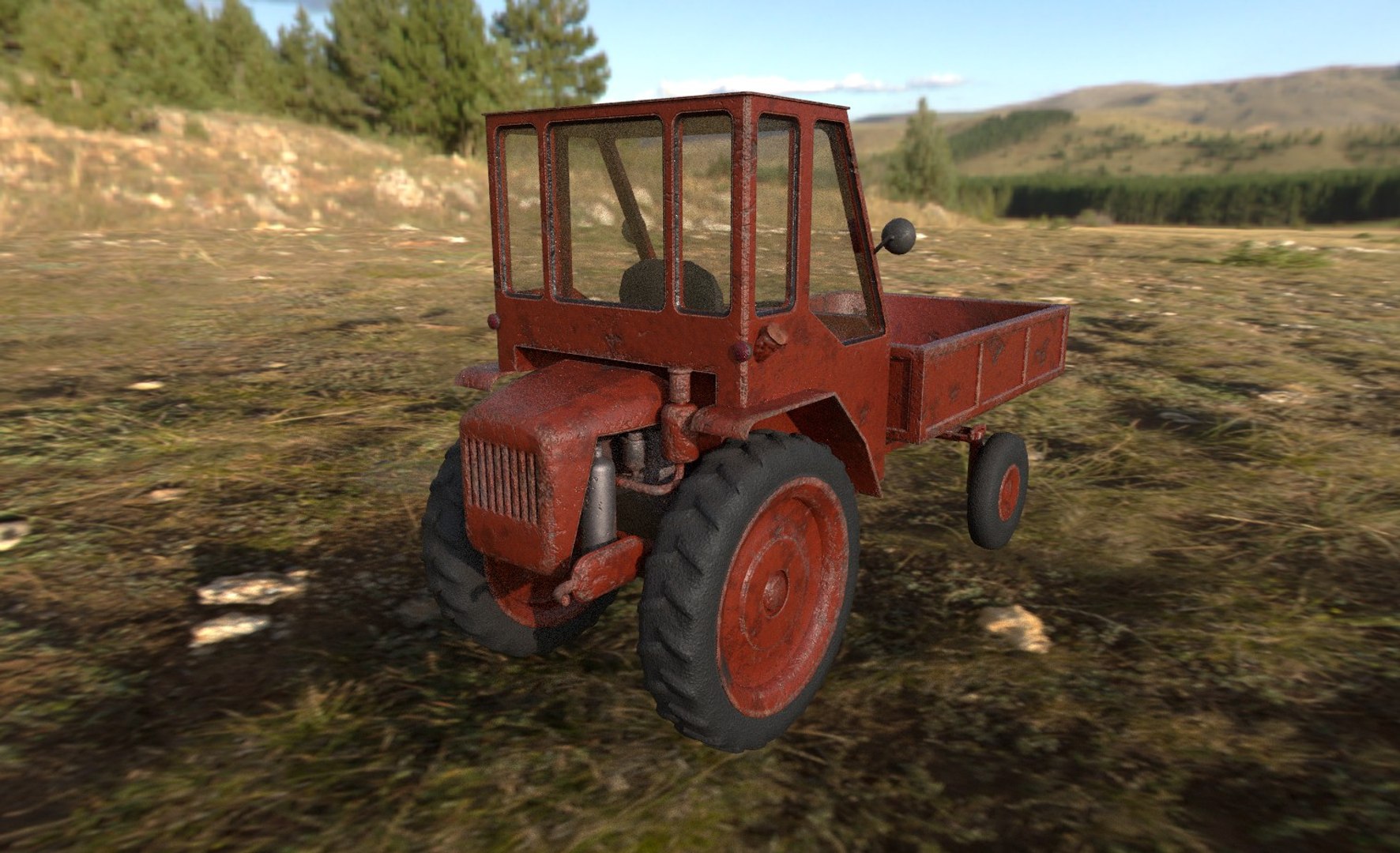 3D T-16 Old Soviet Tractor Farm - TurboSquid 1881573