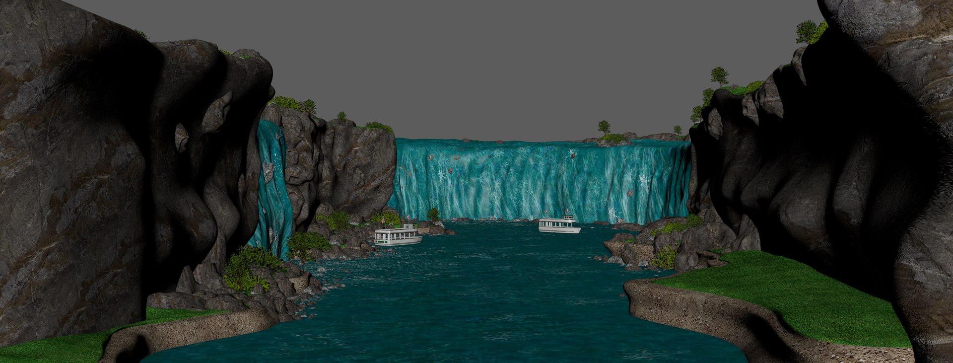 3D Niagara Falls Waterfalls Border - TurboSquid 1294990