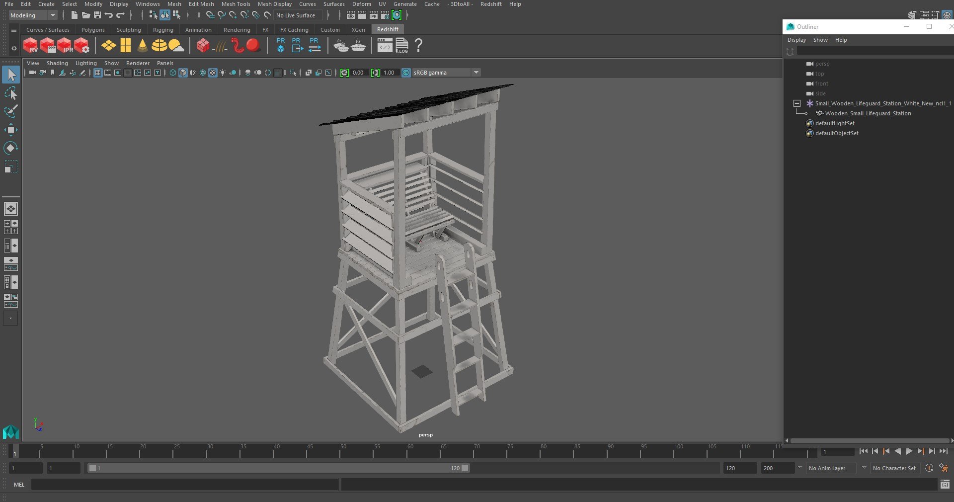 Small Wooden Lifeguard Station White New Model - TurboSquid 2136279