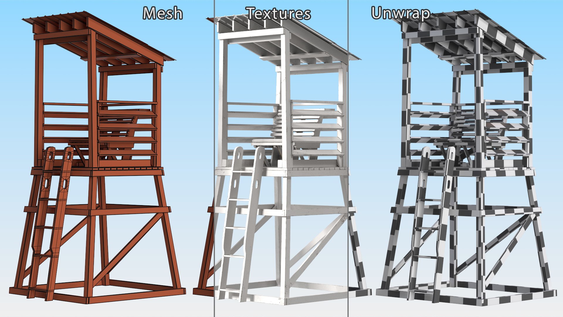 Small Wooden Lifeguard Station White New Model - TurboSquid 2136279
