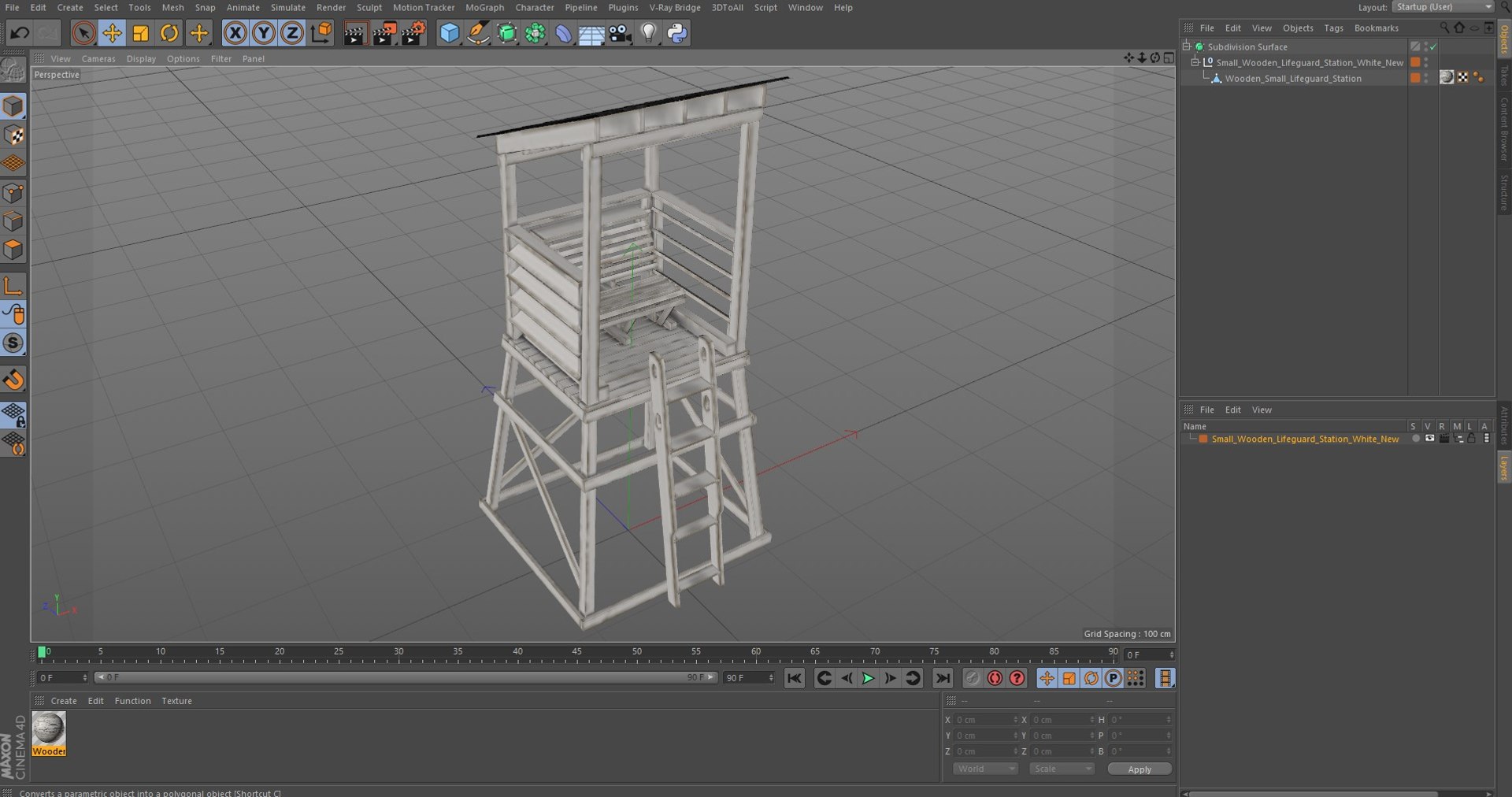 Small Wooden Lifeguard Station White New Model - TurboSquid 2136279