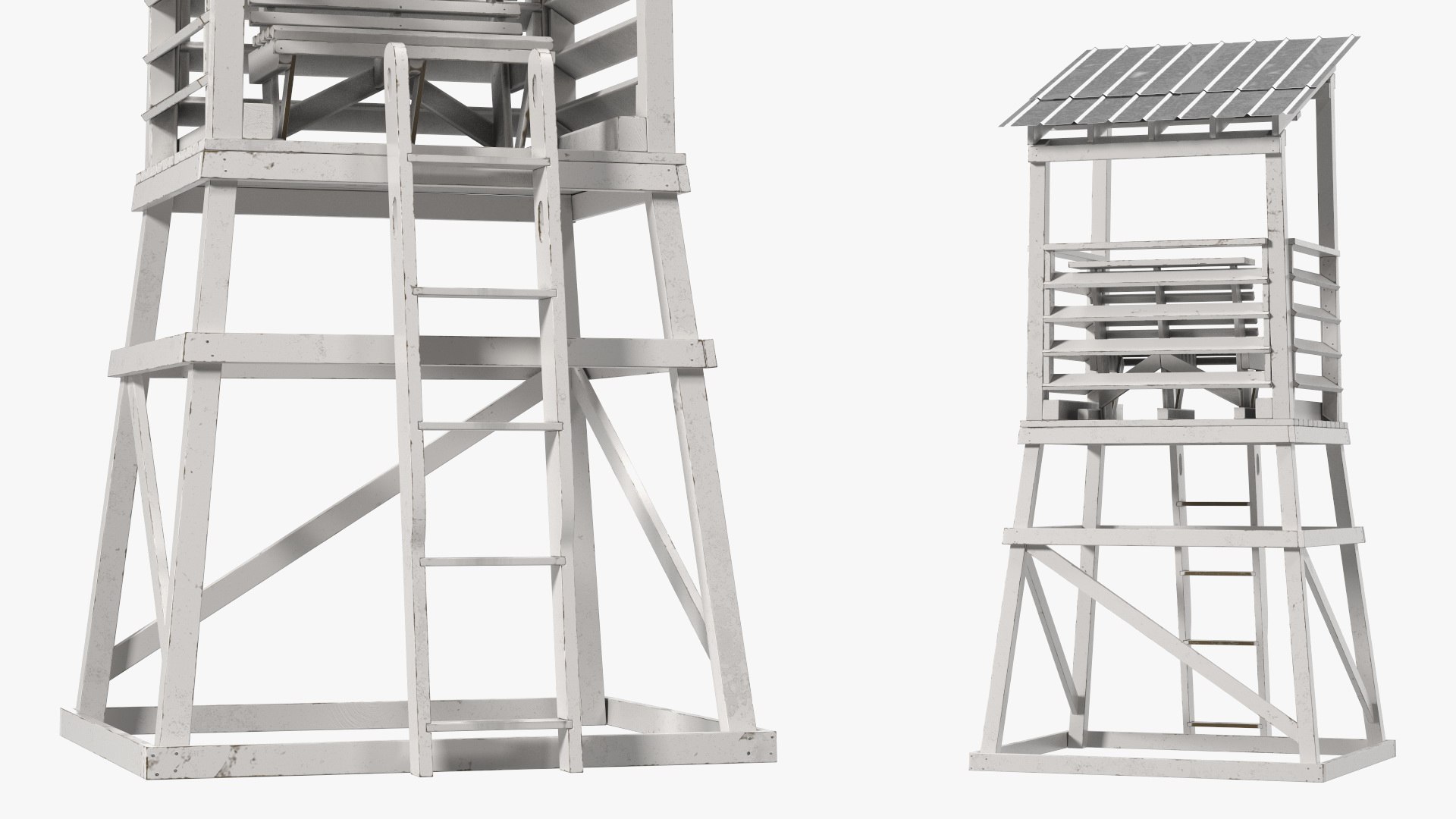 Small Wooden Lifeguard Station White New Model - TurboSquid 2136279