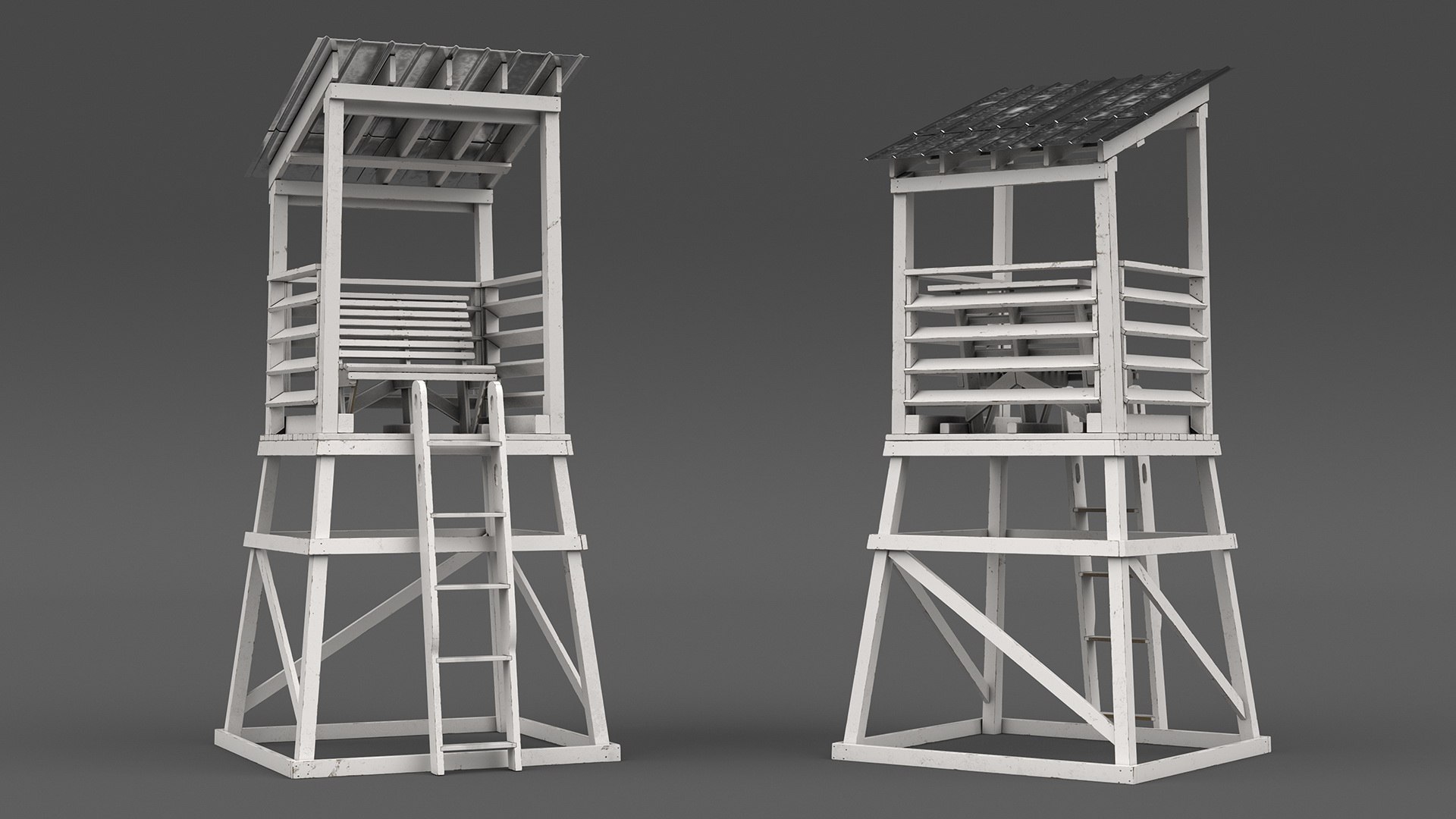 Small Wooden Lifeguard Station White New Model - TurboSquid 2136279