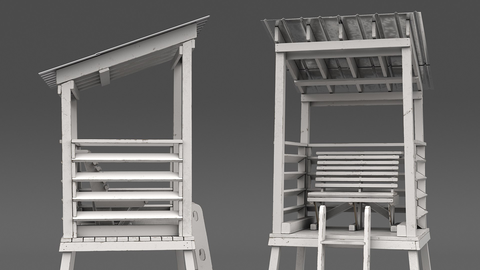 Small Wooden Lifeguard Station White New Model - TurboSquid 2136279