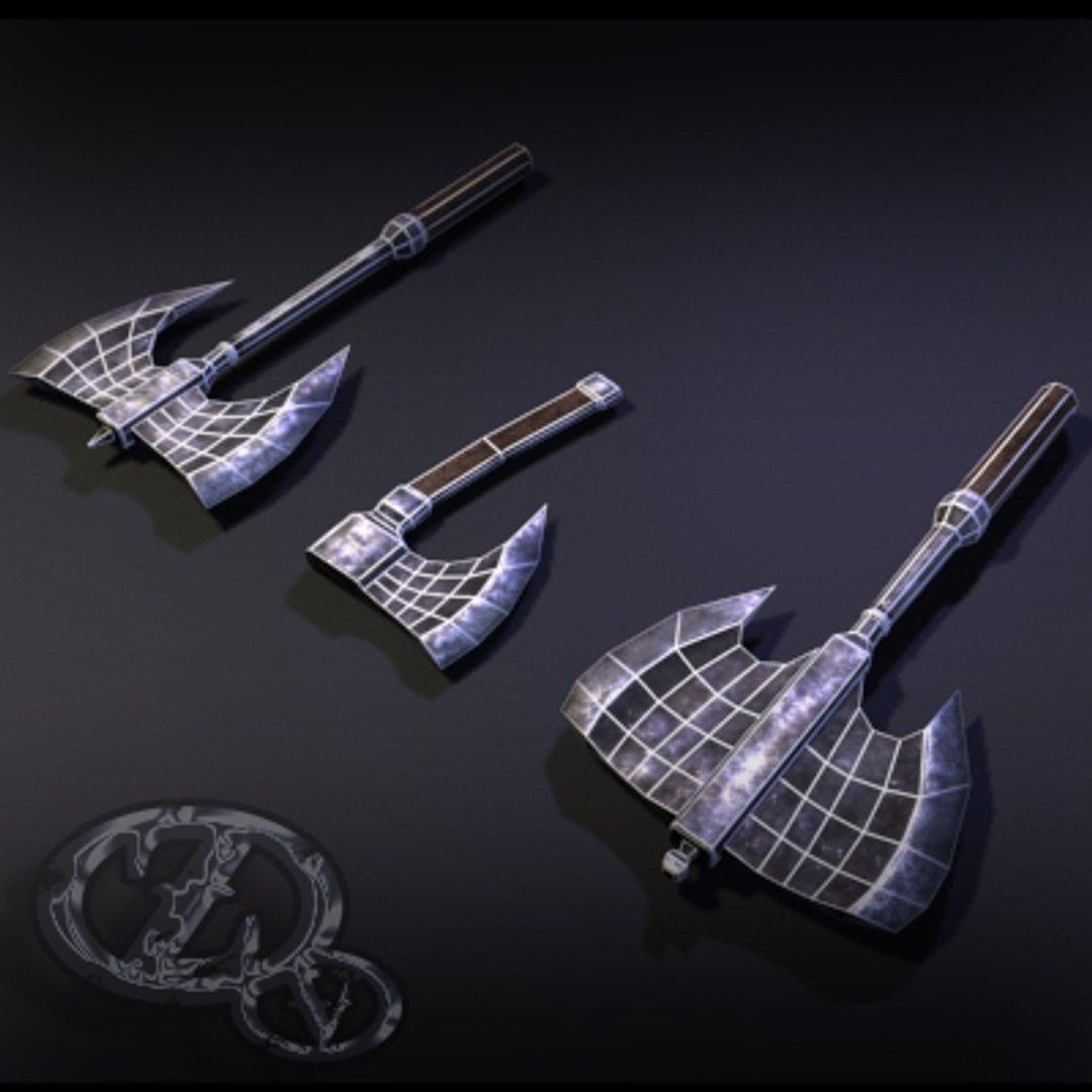 3d battle axe model