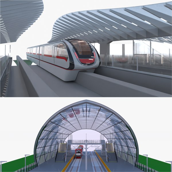 3D model Railway and monorail stations collection - TurboSquid 2043981