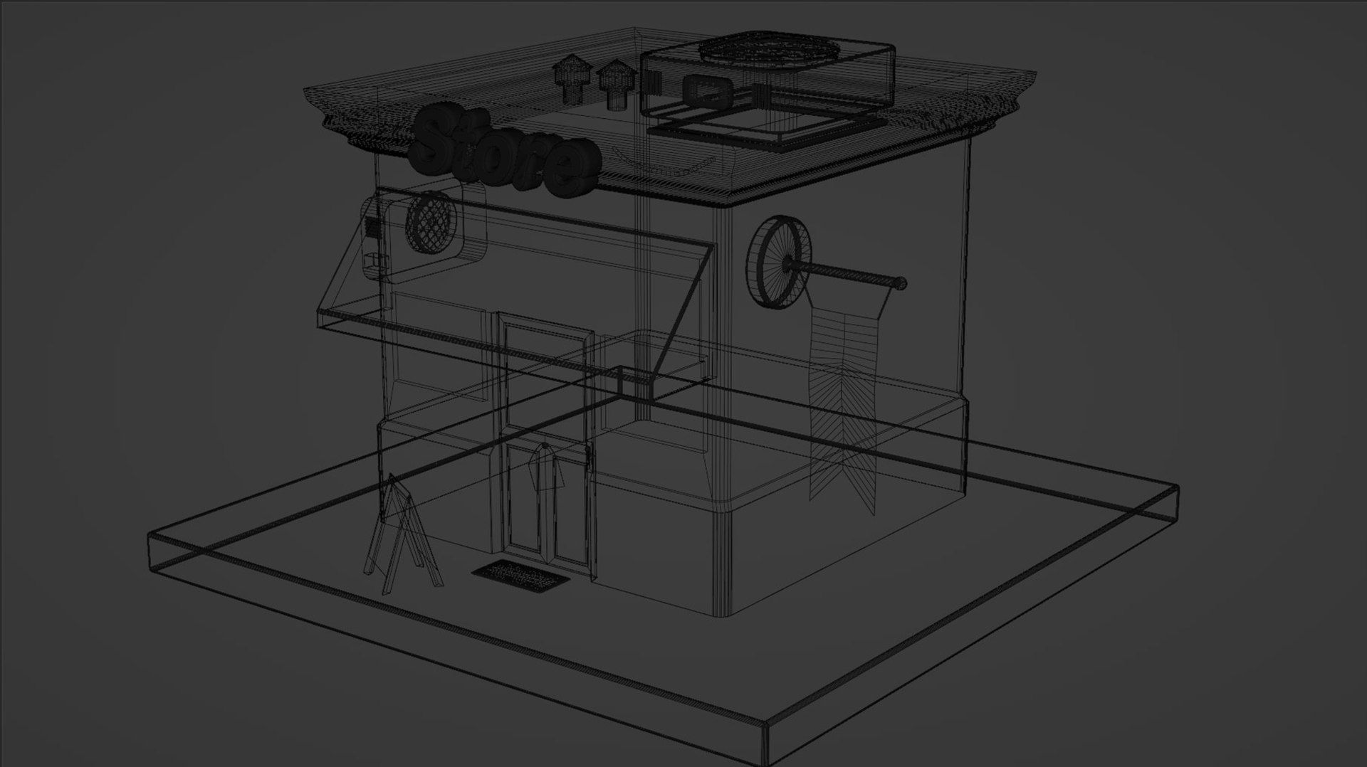 Simple Low poly Store 3D model - TurboSquid 1912775