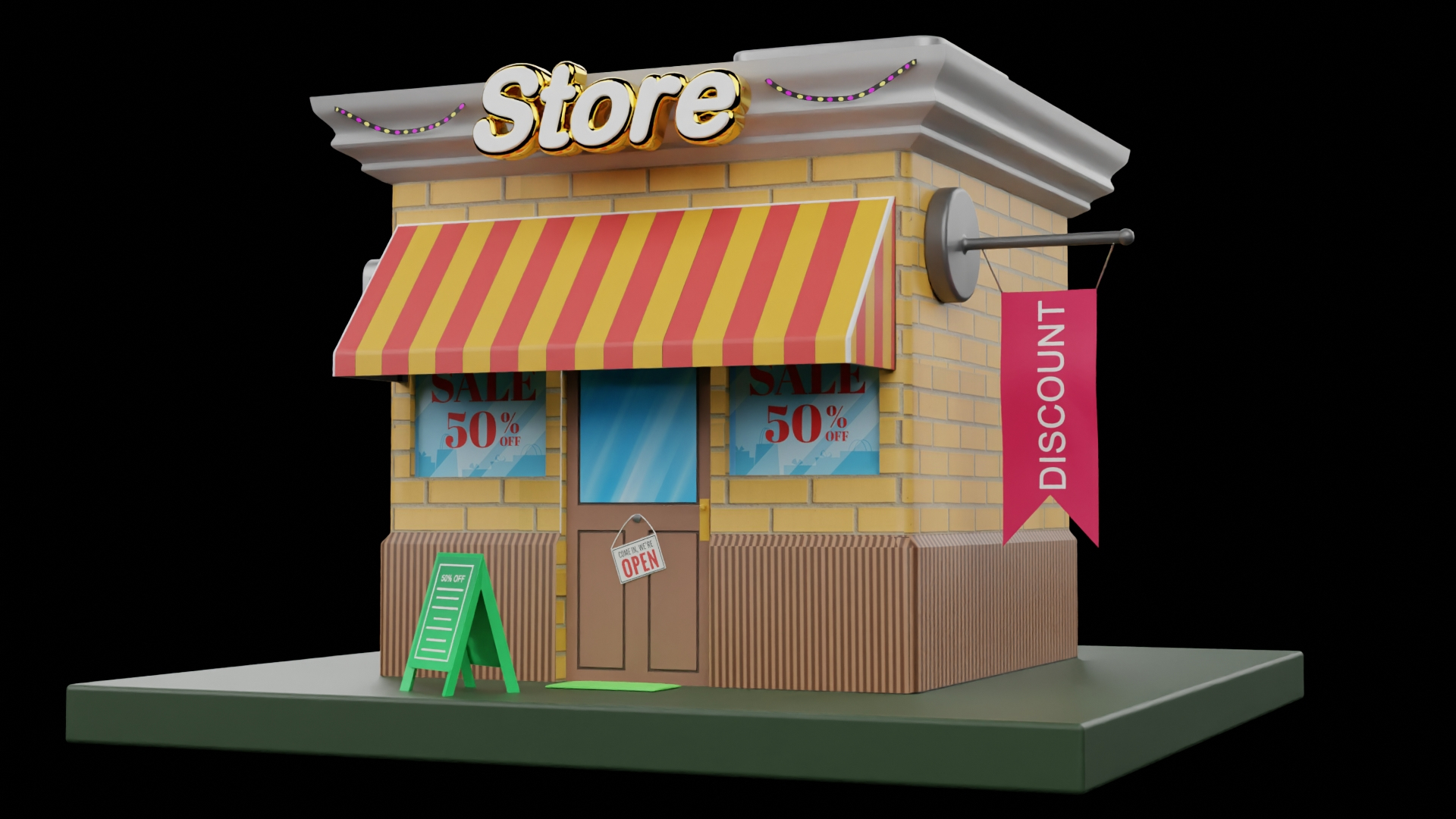 Simple Low poly Store 3D model - TurboSquid 1912775