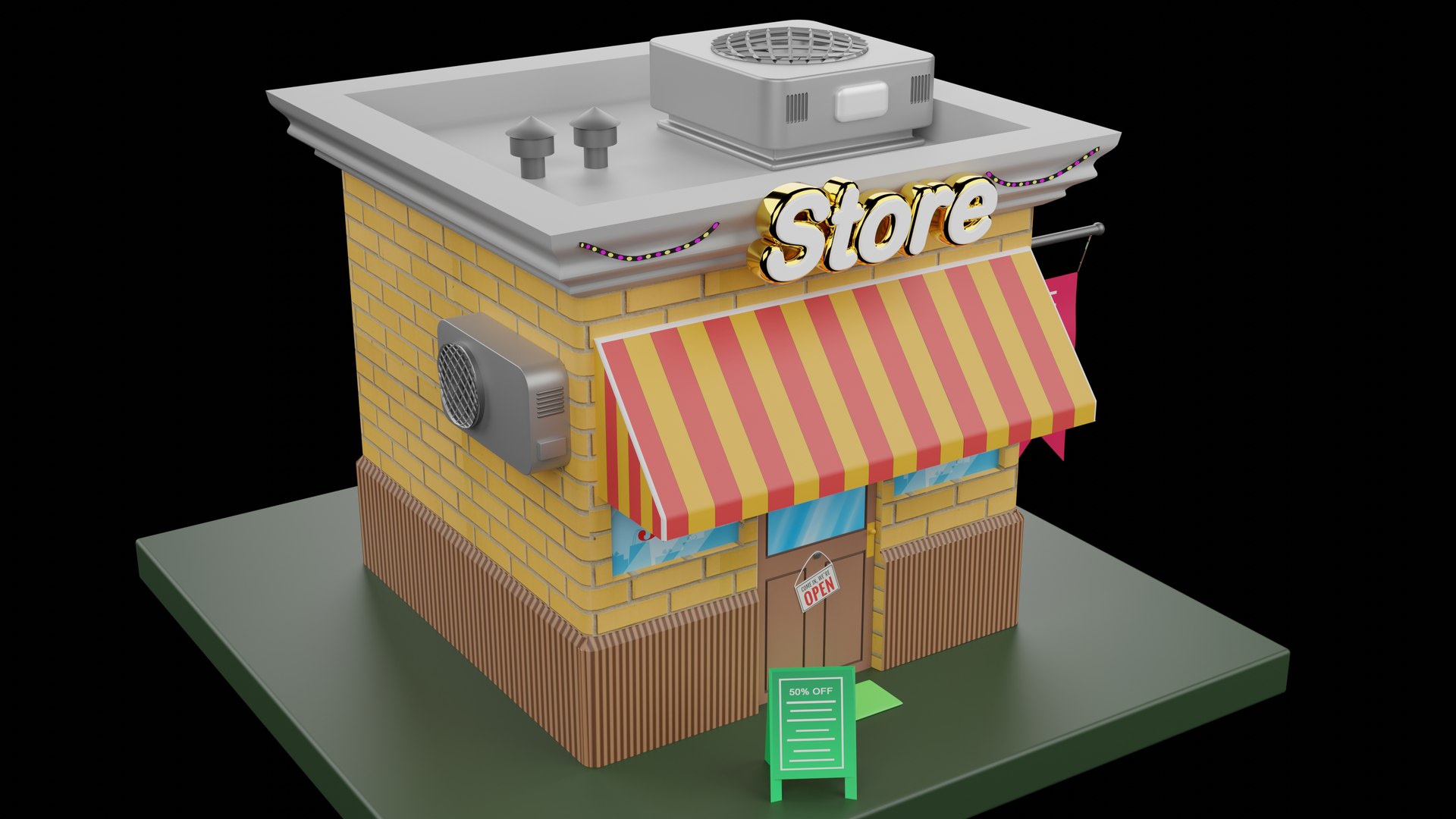 Simple Low poly Store 3D model - TurboSquid 1912775