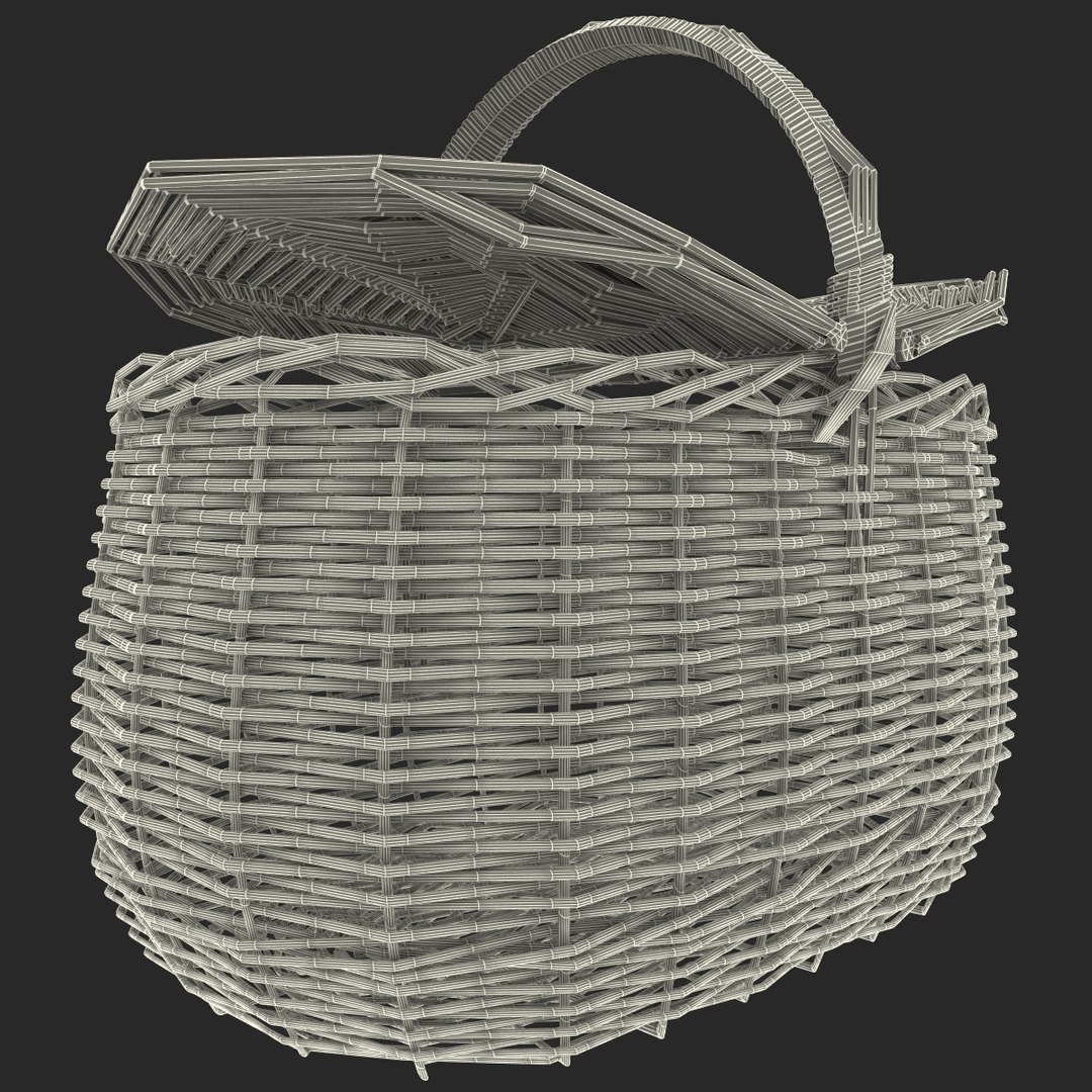 Wicker Basket 3d Model
