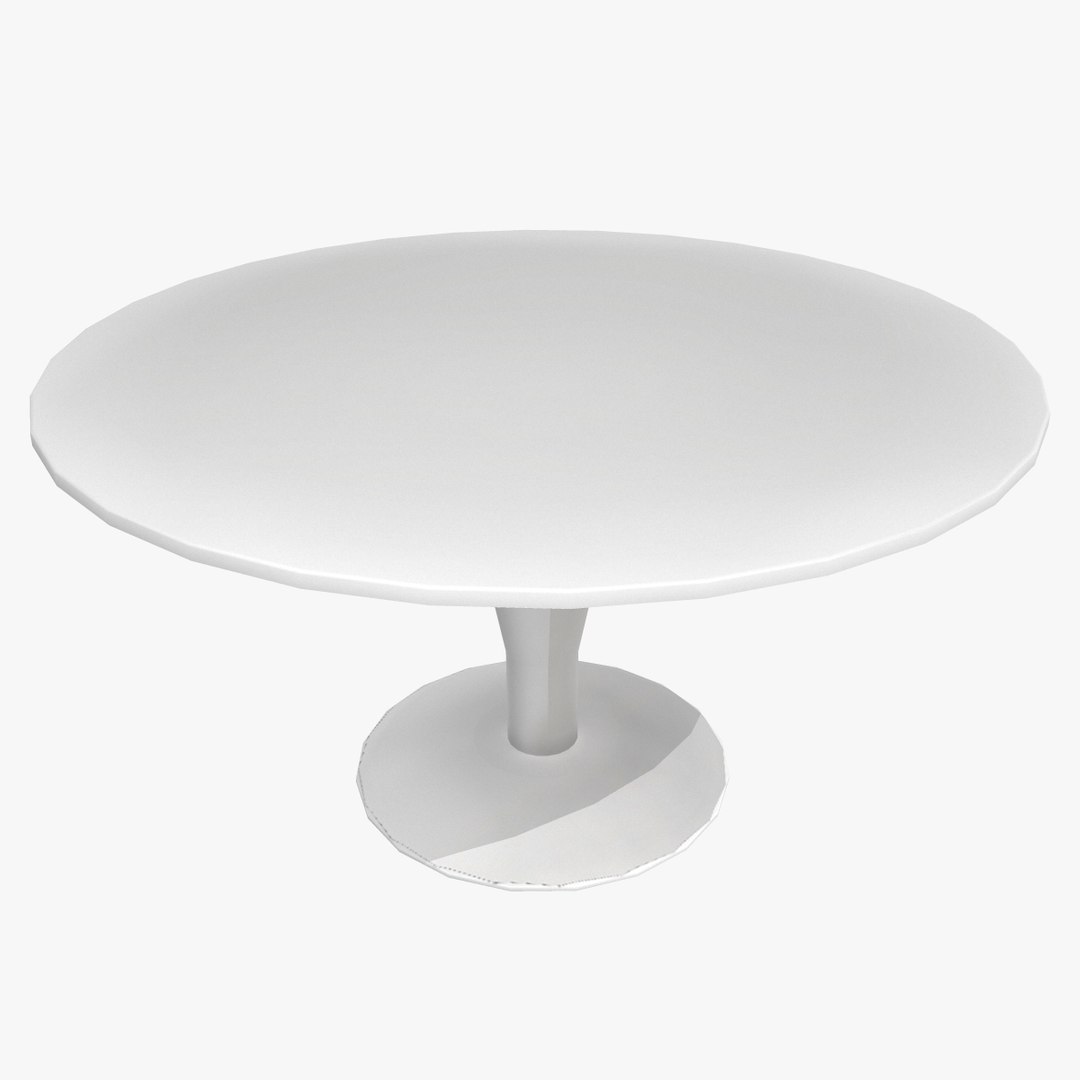 3D Modern Curvy White Round Table Model - TurboSquid 1854163