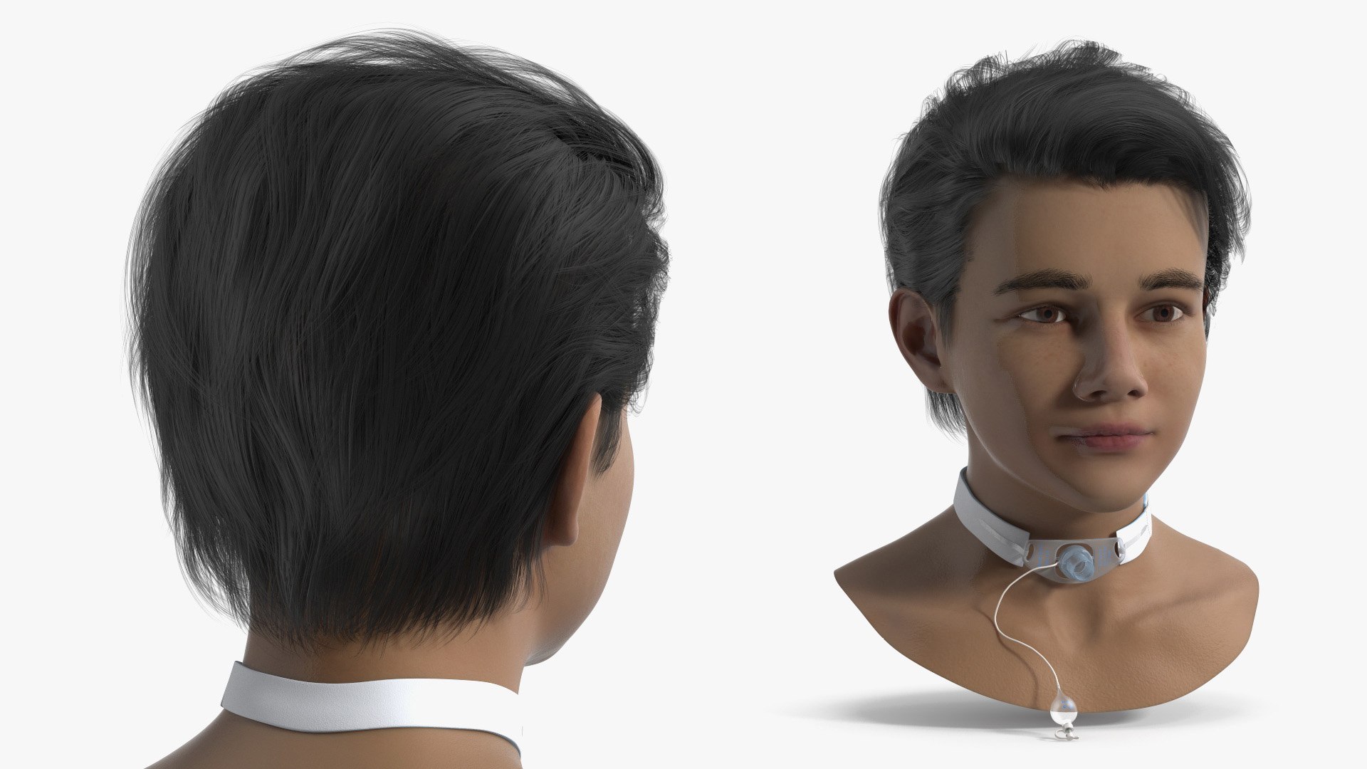 3D Tracheostomy Tube With Neckband Installed On Patient Model ...