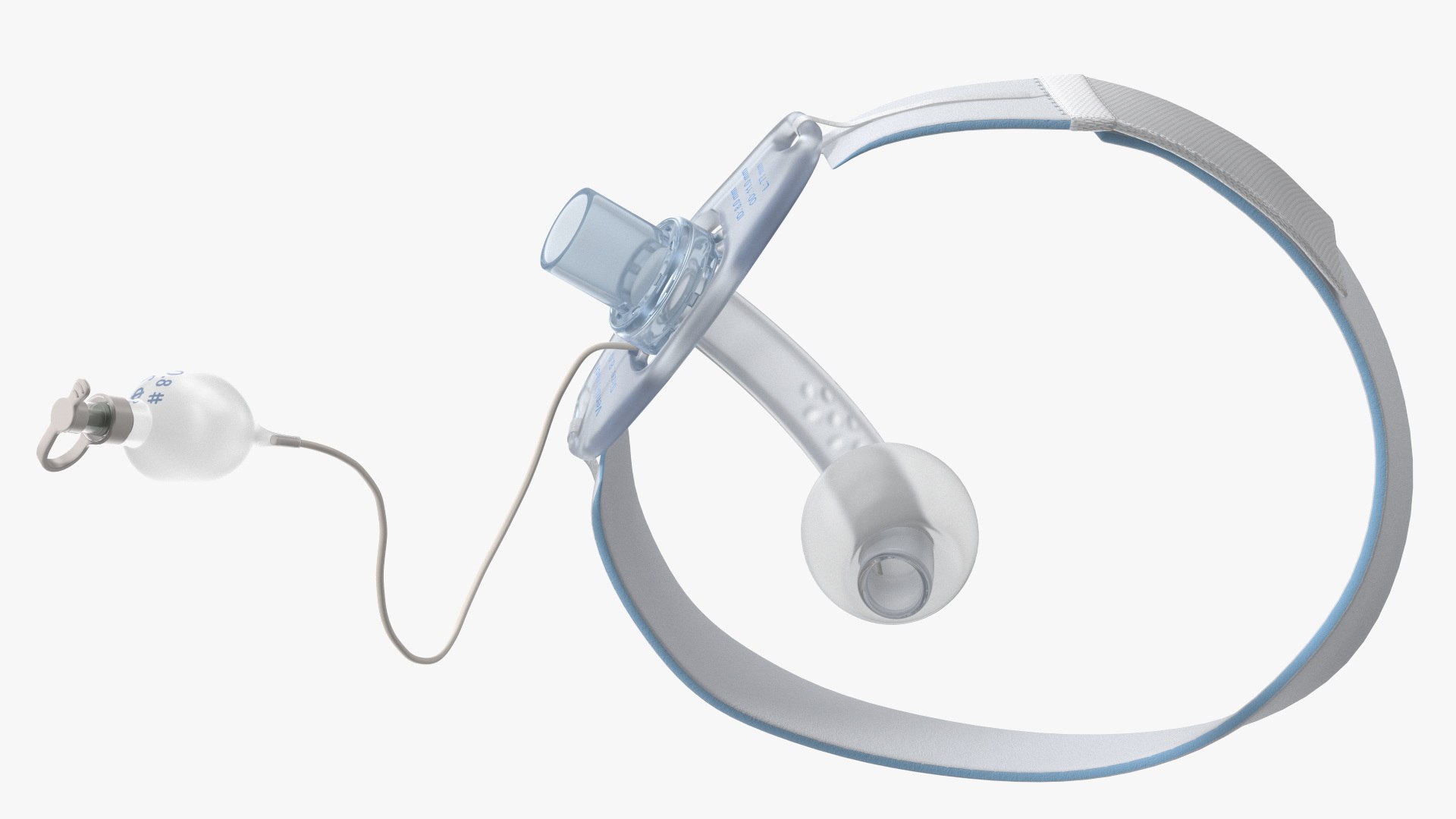 3D Tracheostomy Tube With Neckband Installed On Patient Model ...