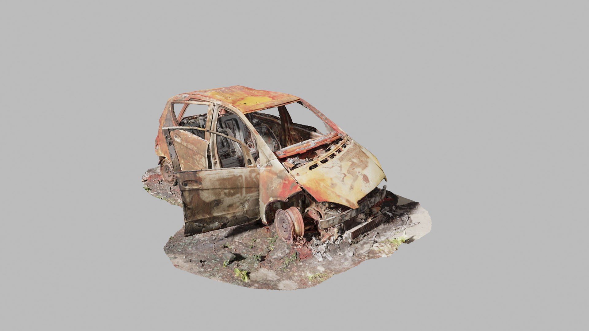 3D Burned Destroyed Car Scanned PBR Model - TurboSquid 1846280