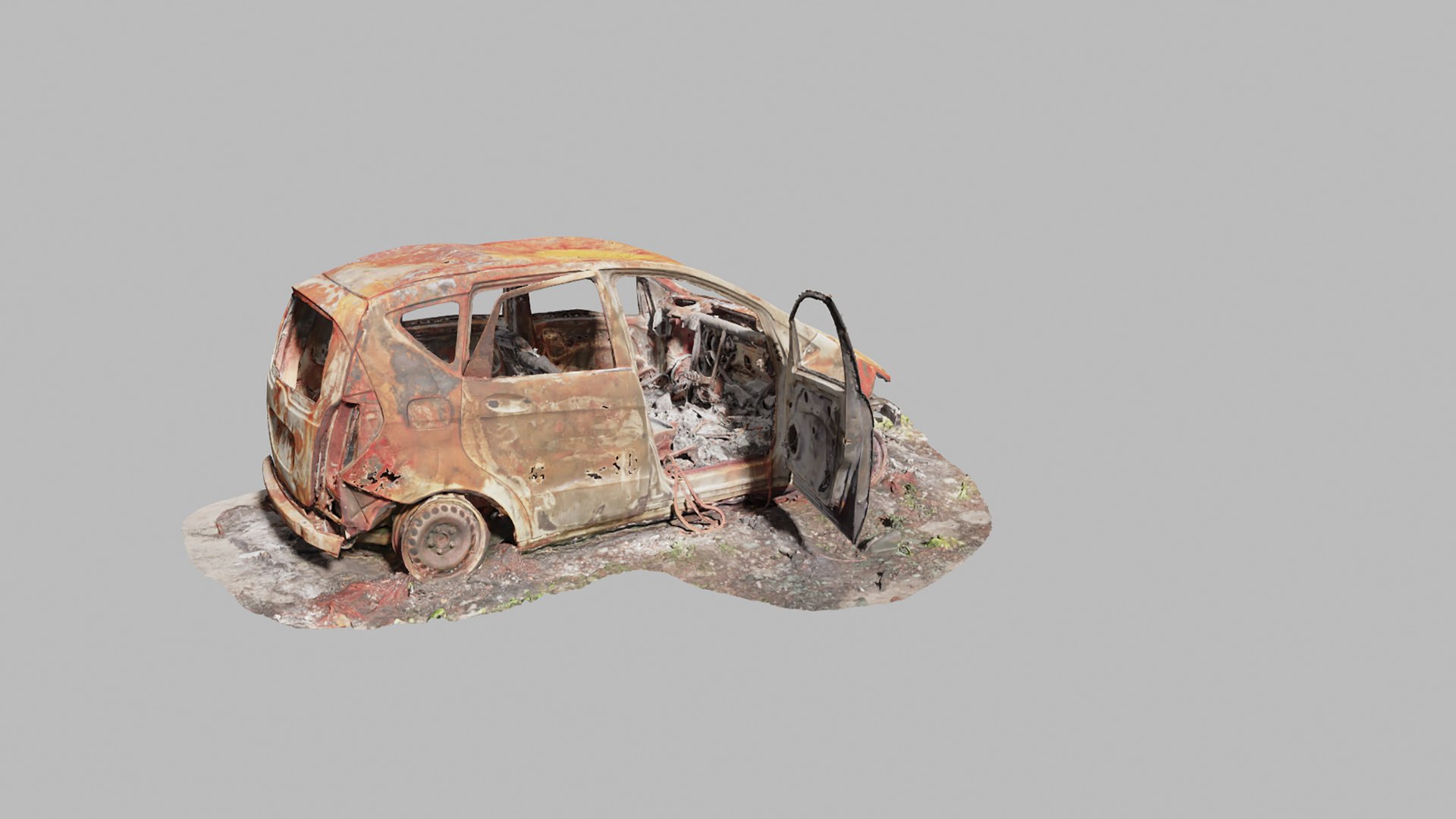 3D Burned Destroyed Car Scanned PBR Model - TurboSquid 1846280