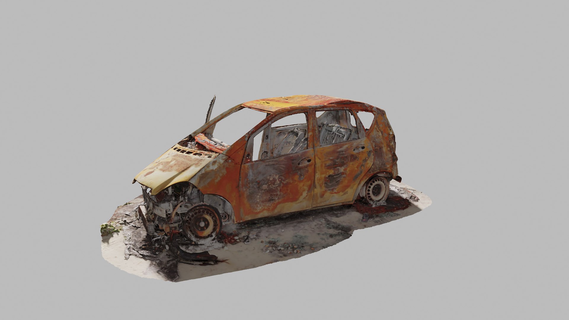 3D Burned Destroyed Car Scanned PBR Model - TurboSquid 1846280