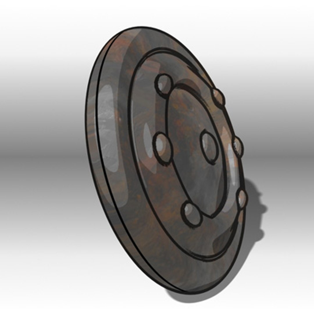 3d Rusty Shield Ink Paint Model