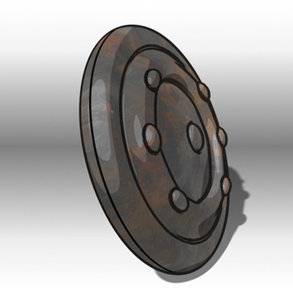 3d rusty shield ink paint model