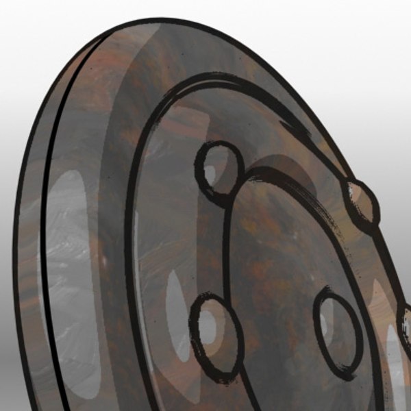 3d rusty shield ink paint model