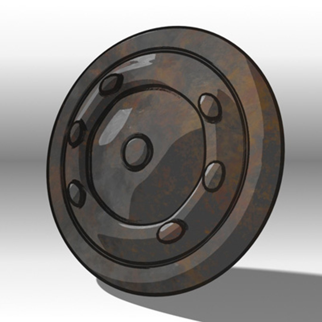 3d Rusty Shield Ink Paint Model