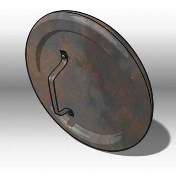 3d rusty shield ink paint model