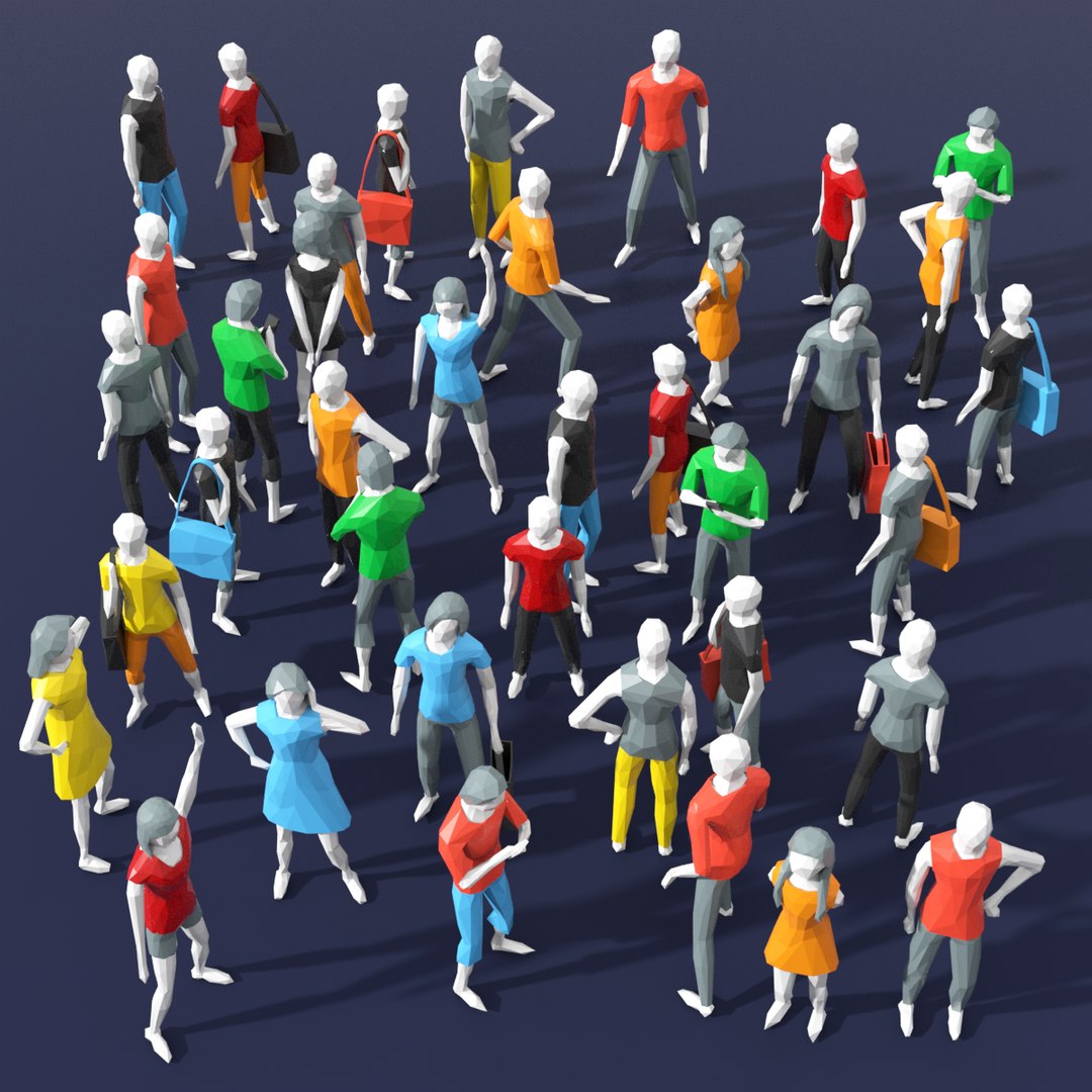 Posed People Crowd 3D - TurboSquid 1309582