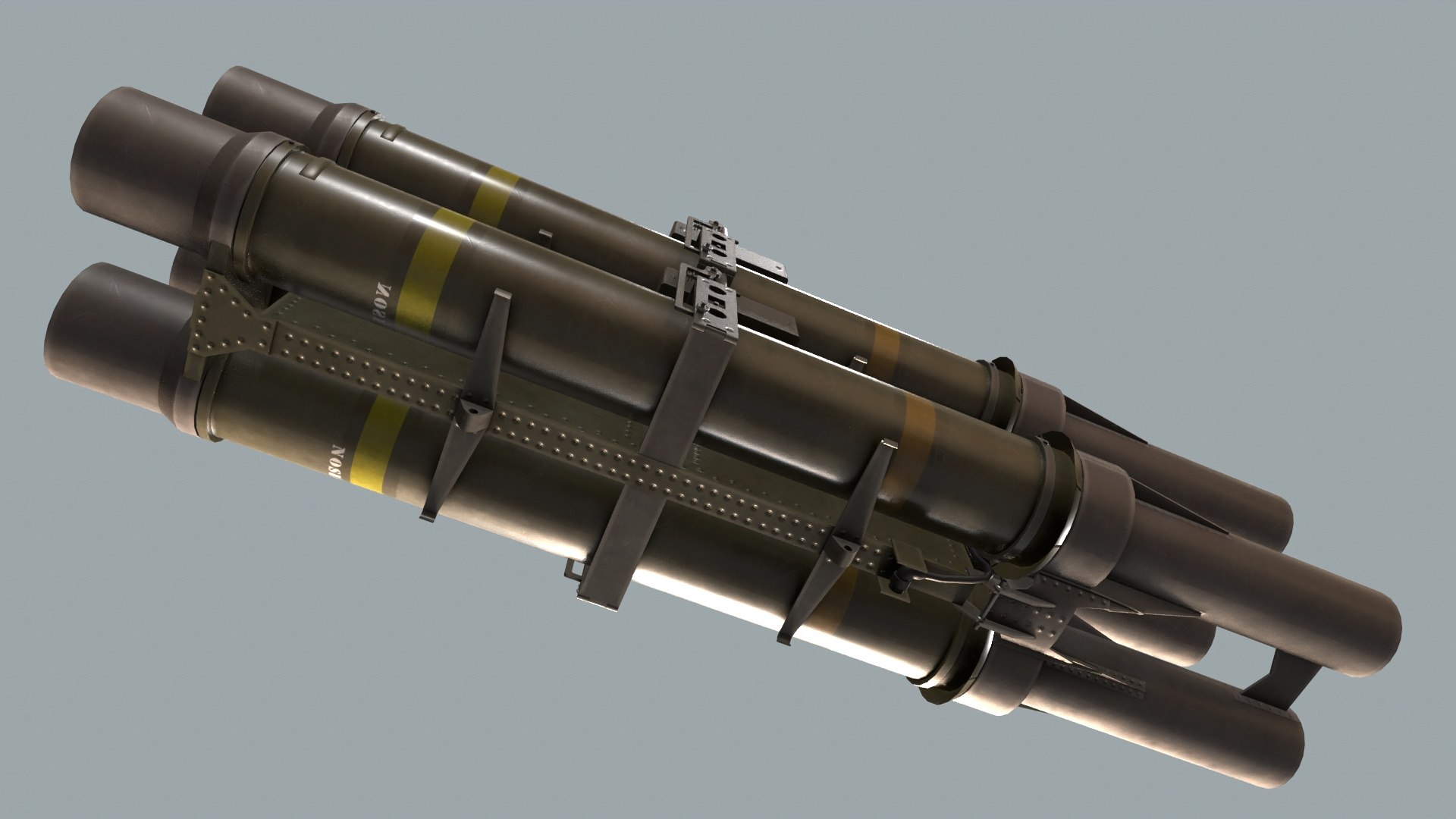 3D Missile Launcher BGM-71D TOW-2 X4 - TurboSquid 2100281