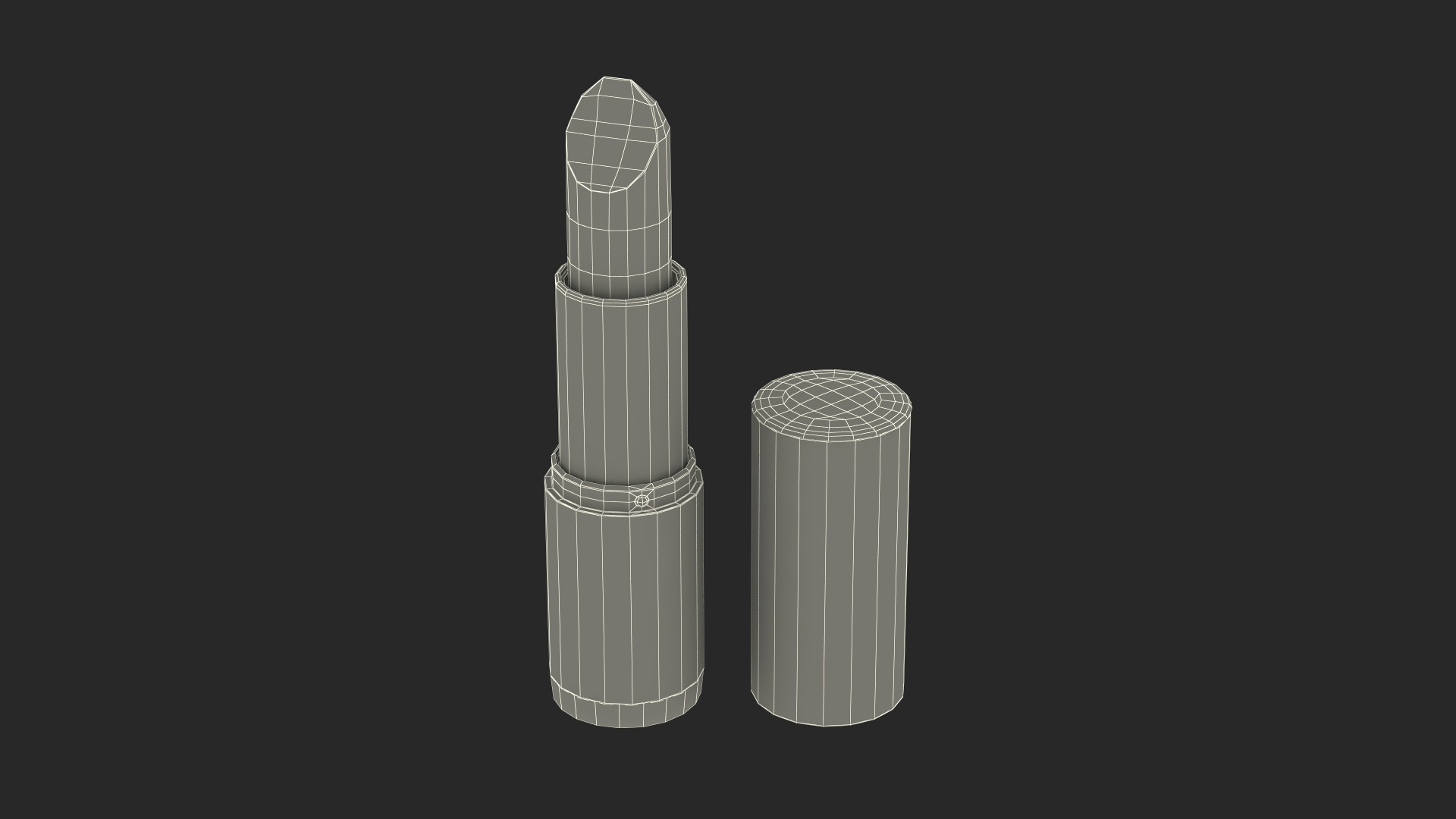 3D Crimson Color Round Lipstick Open Model - TurboSquid 2146841