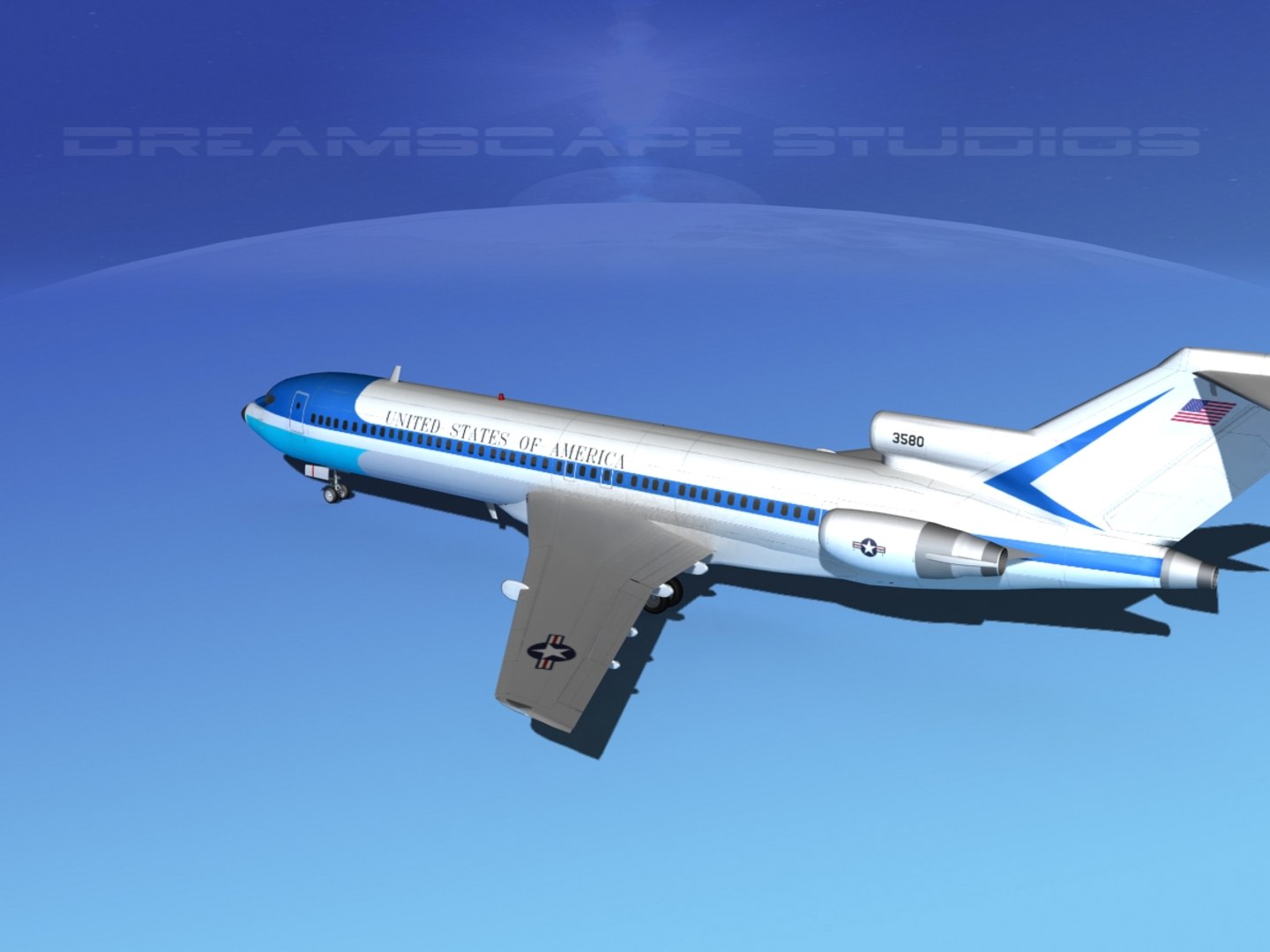 Turbines C-22b Boeing 727-200 3d Max