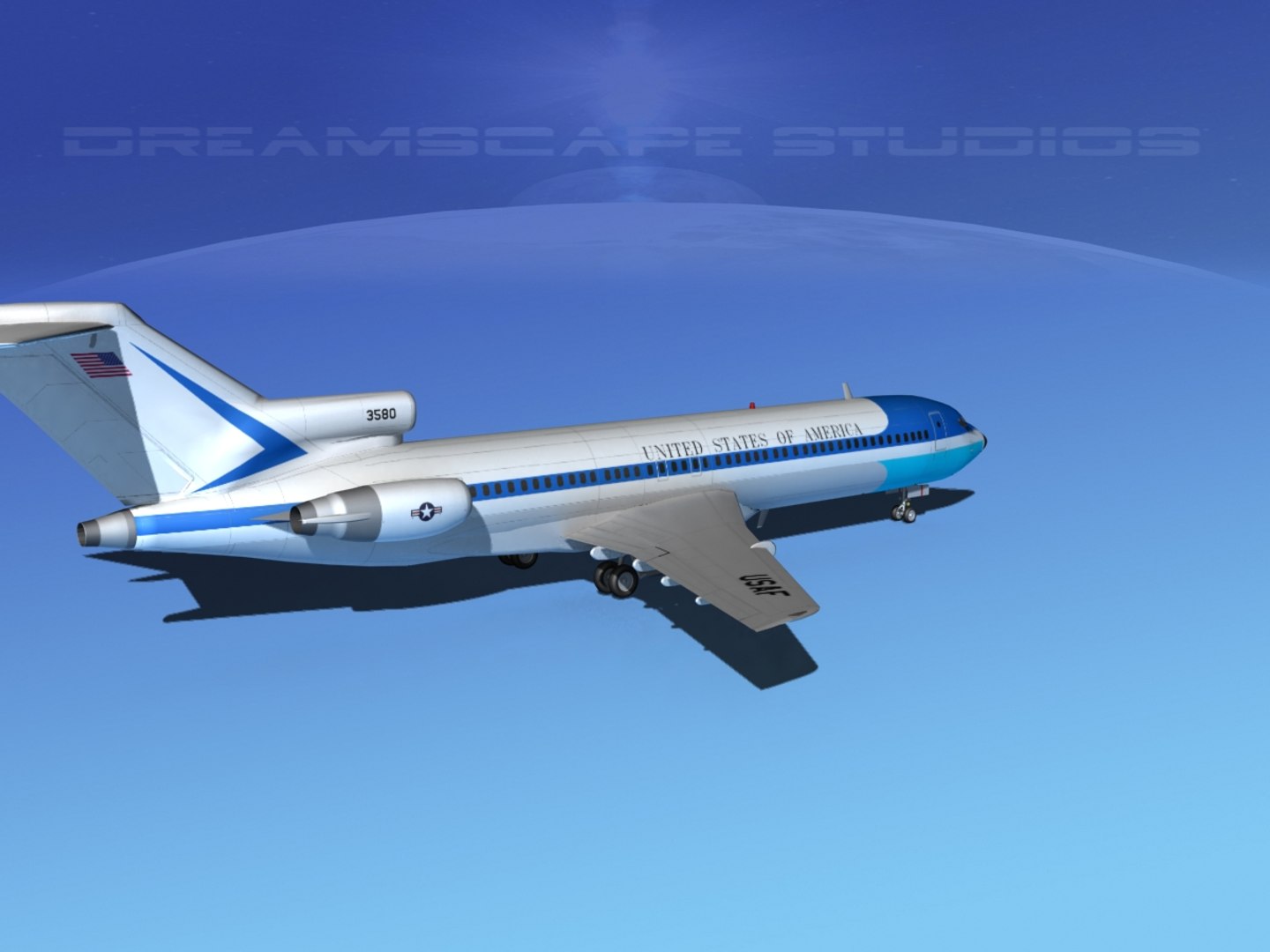 Turbines C-22b Boeing 727-200 3d Max