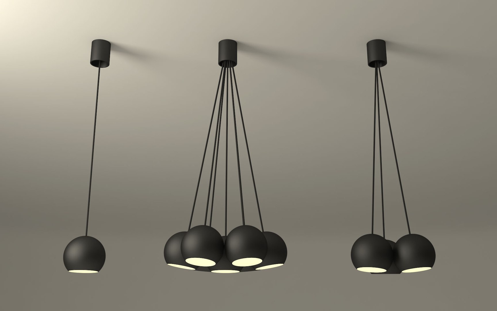3ds Max Hanging Lamp Set Design