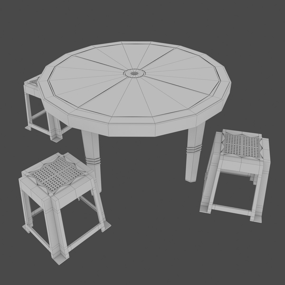 Plastic Table Chair 3D Model - TurboSquid 1565407