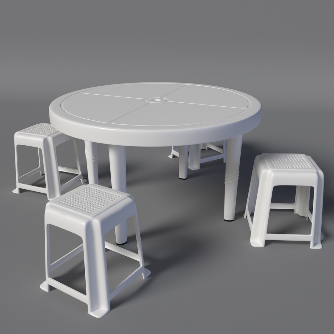 Plastic Table Chair 3D Model - TurboSquid 1565407