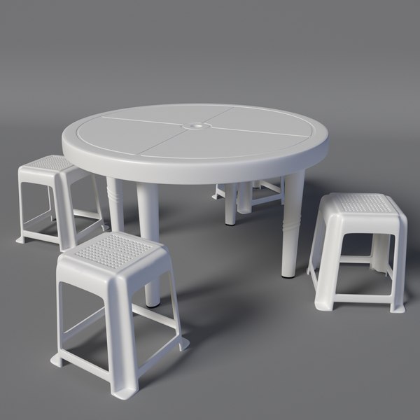 3d model realistic monobloc chair